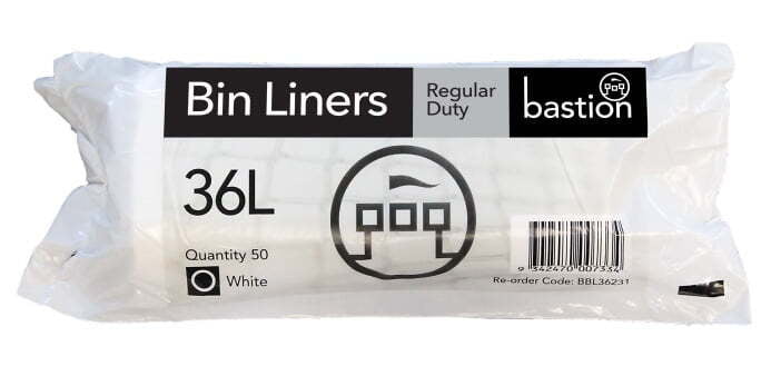 36 Litre Regular Duty White Bin Liners – MorpheAUS